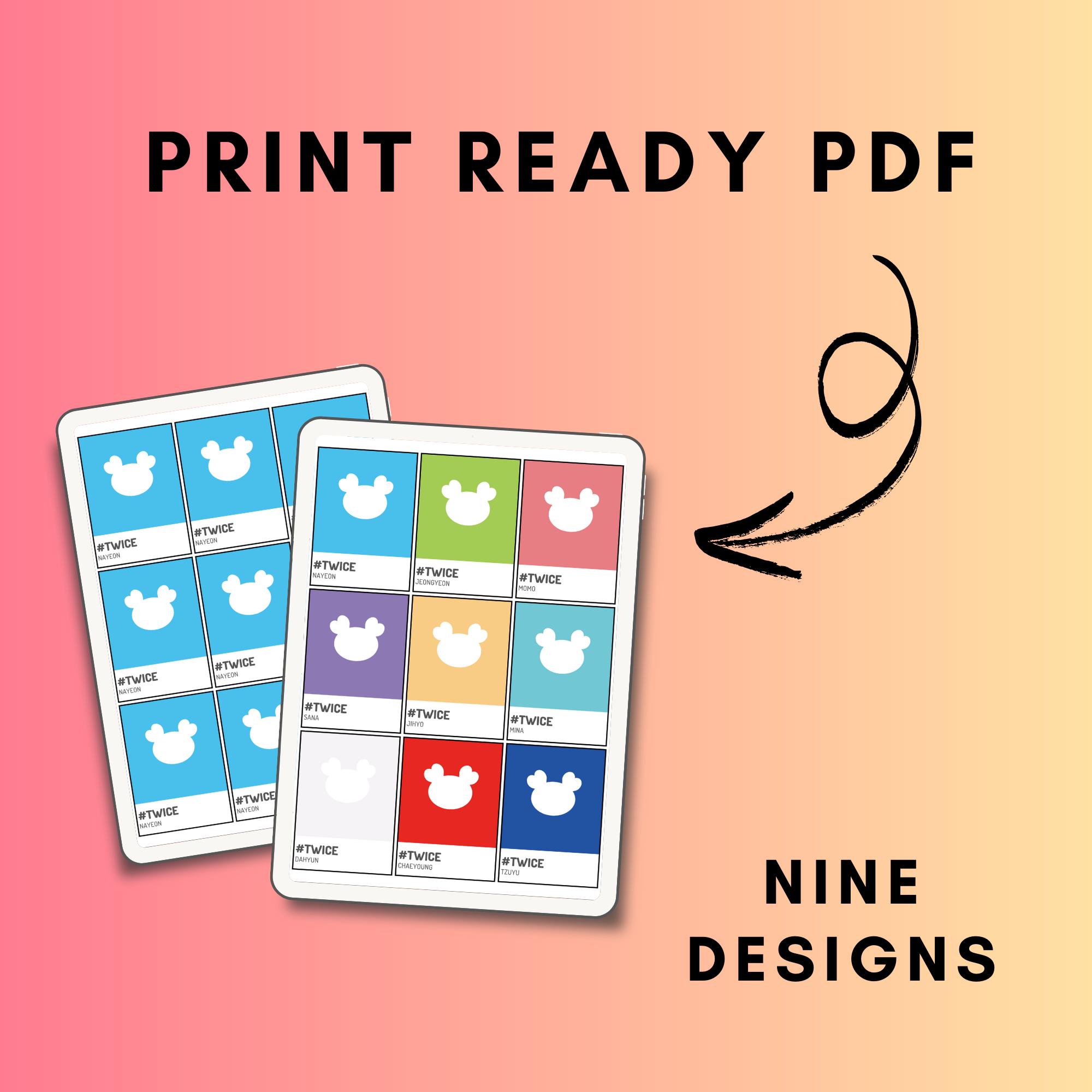 Twice Kpop Member Color Code Photocard Binder Fillers - Etsy