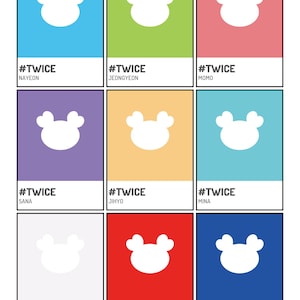 Twice Kpop Member Color Code Photocard Binder Fillers - Etsy
