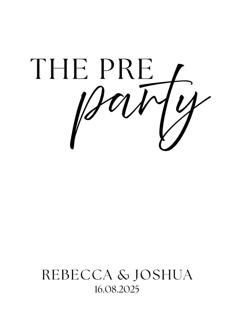 Pre Wedding Minimal Black & White Signage - Etsy