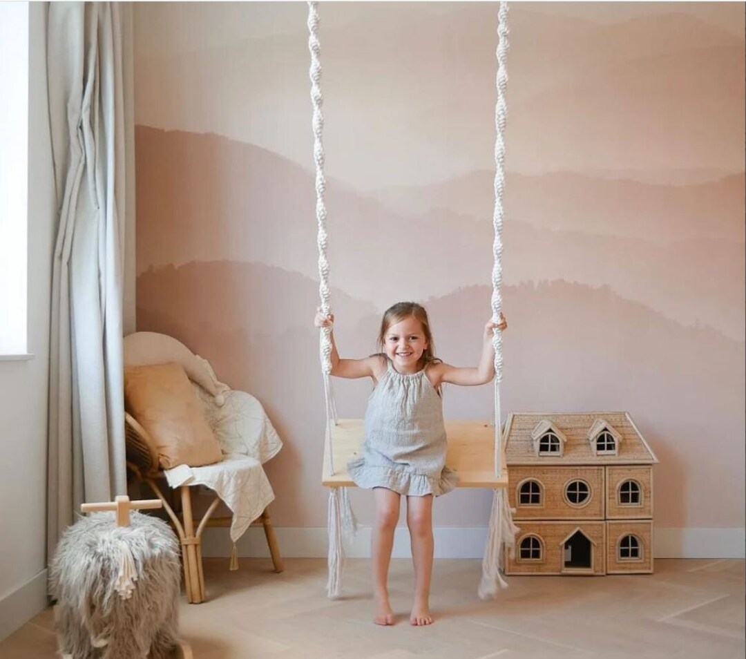 Handmade Macrame Swing Macrame Wood Swing Wood Swing Tree - Etsy