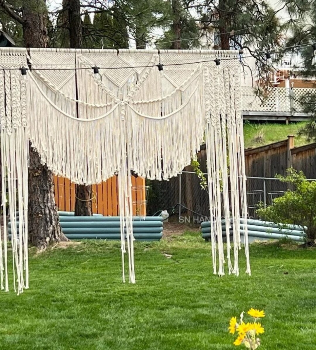 2024 Handmade Macrame Wedding Backdrop, Macrame Wedding Arch Arbor ...