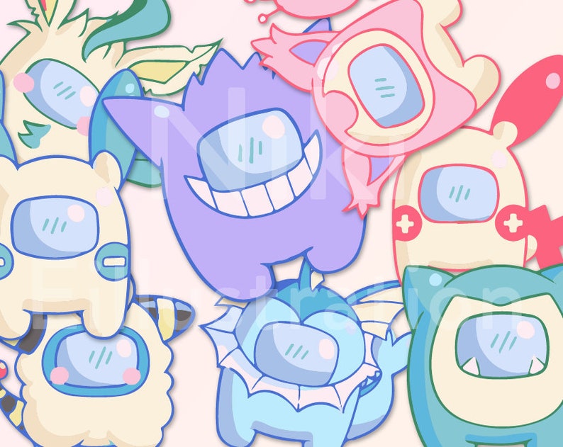 Pokemon Among Us Bundle SVG Pokemon PNG AmongUs SVG Pikachu | Etsy