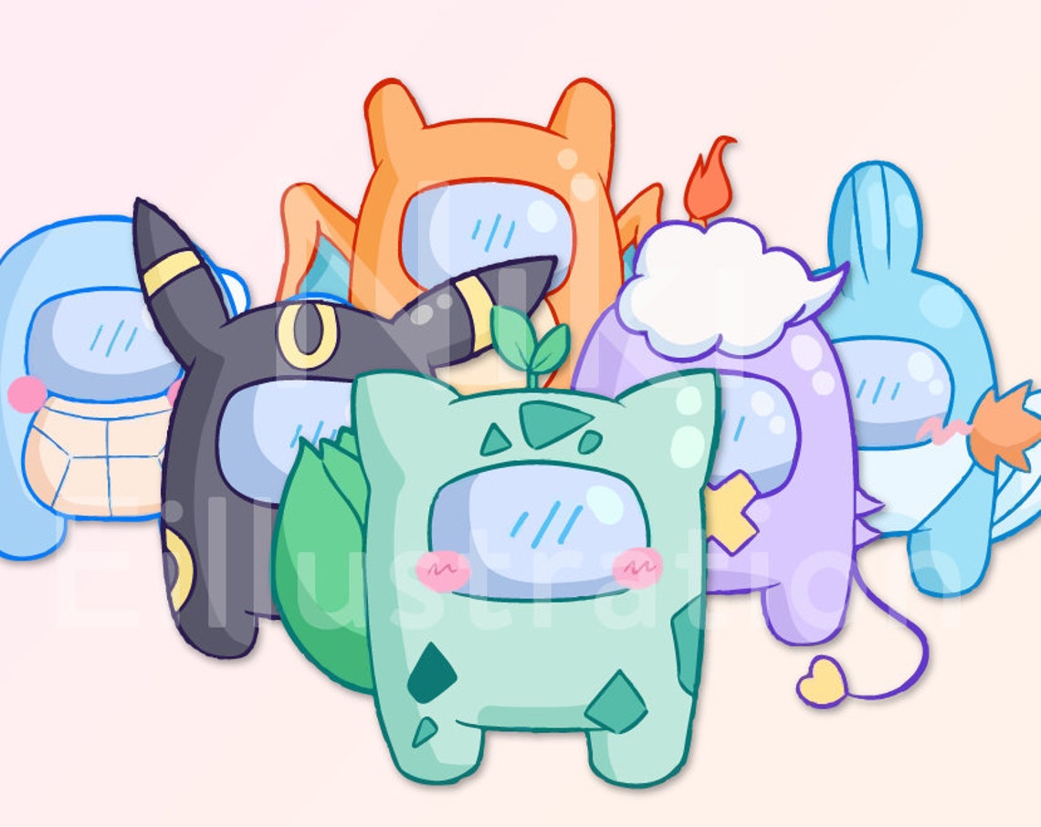 Pokemon Among Us Bundle SVG Pokemon PNG AmongUs SVG Pikachu | Etsy