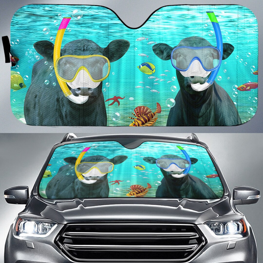 Black Angus Diving All Over Printed 3D Sun Shade - Etsy
