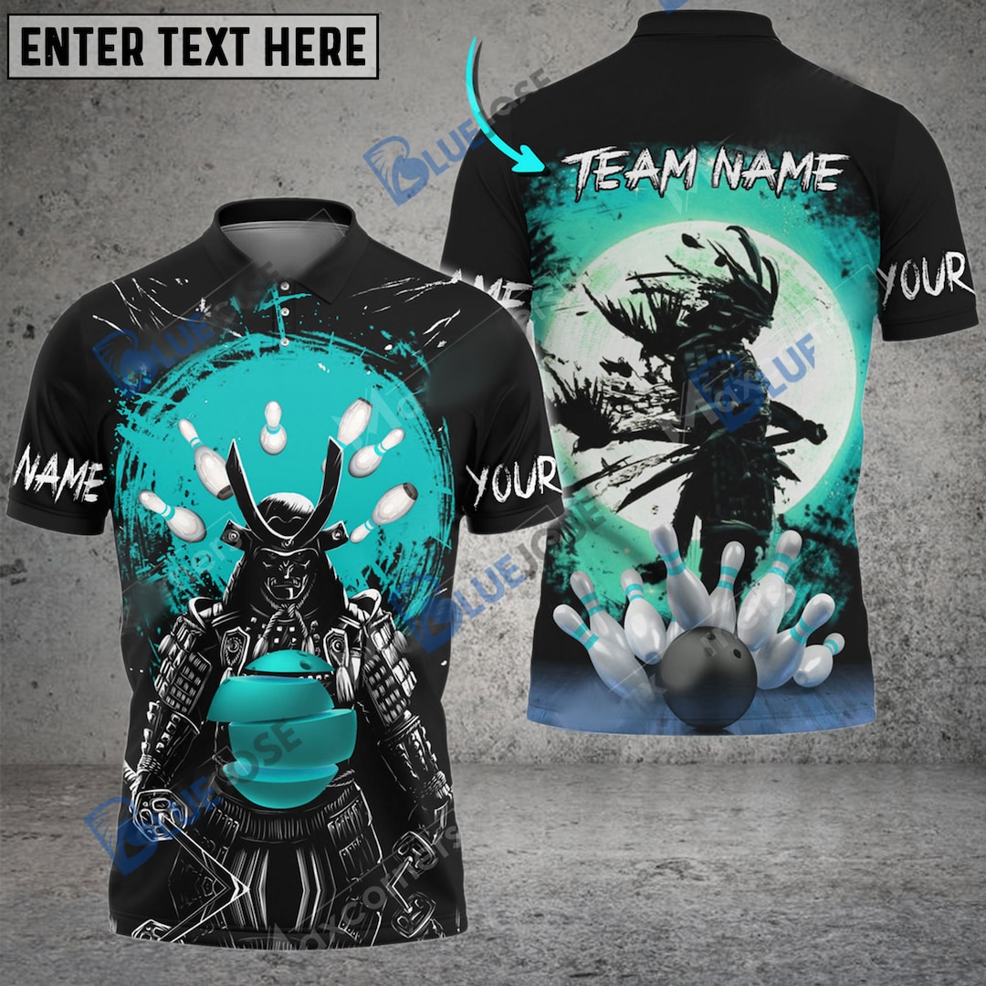 Bowling and Pins Showdown Cyan Customized Name 3D Shirt - Etsy