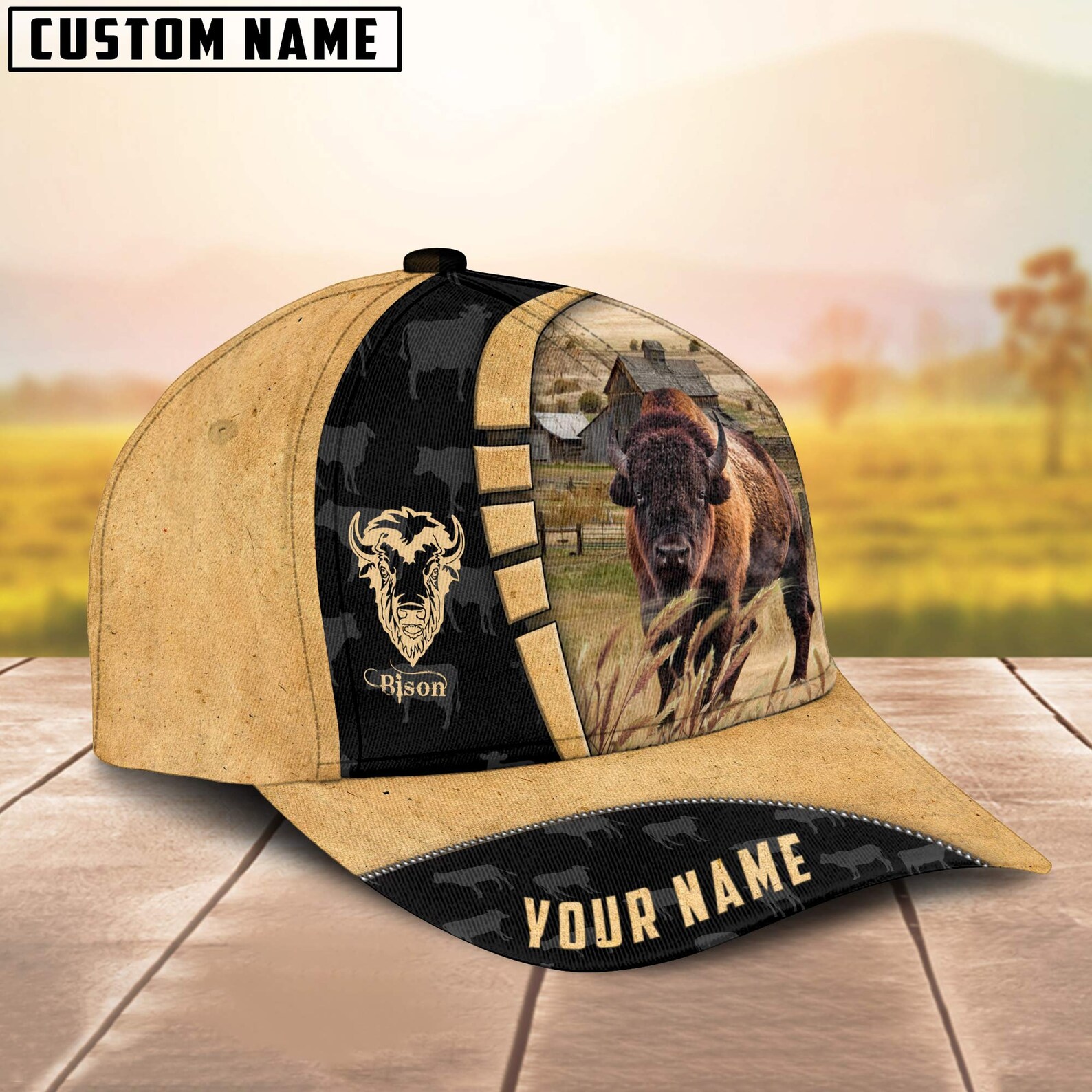 Unijames Custom Name Bison Cattle Farmhouse Field Cap TT18 - Etsy