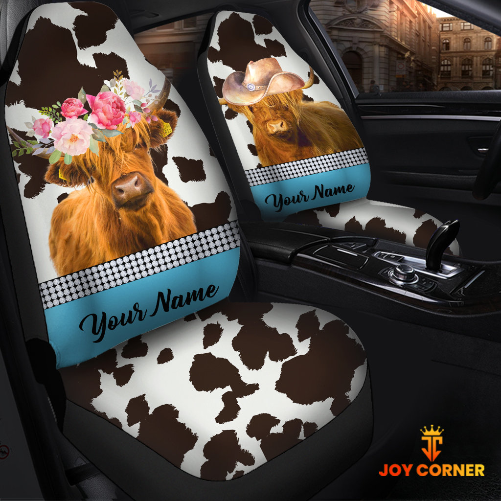 Unijames Highland Cattle Pattern Customized Name Dairy Cow Car - Etsy
