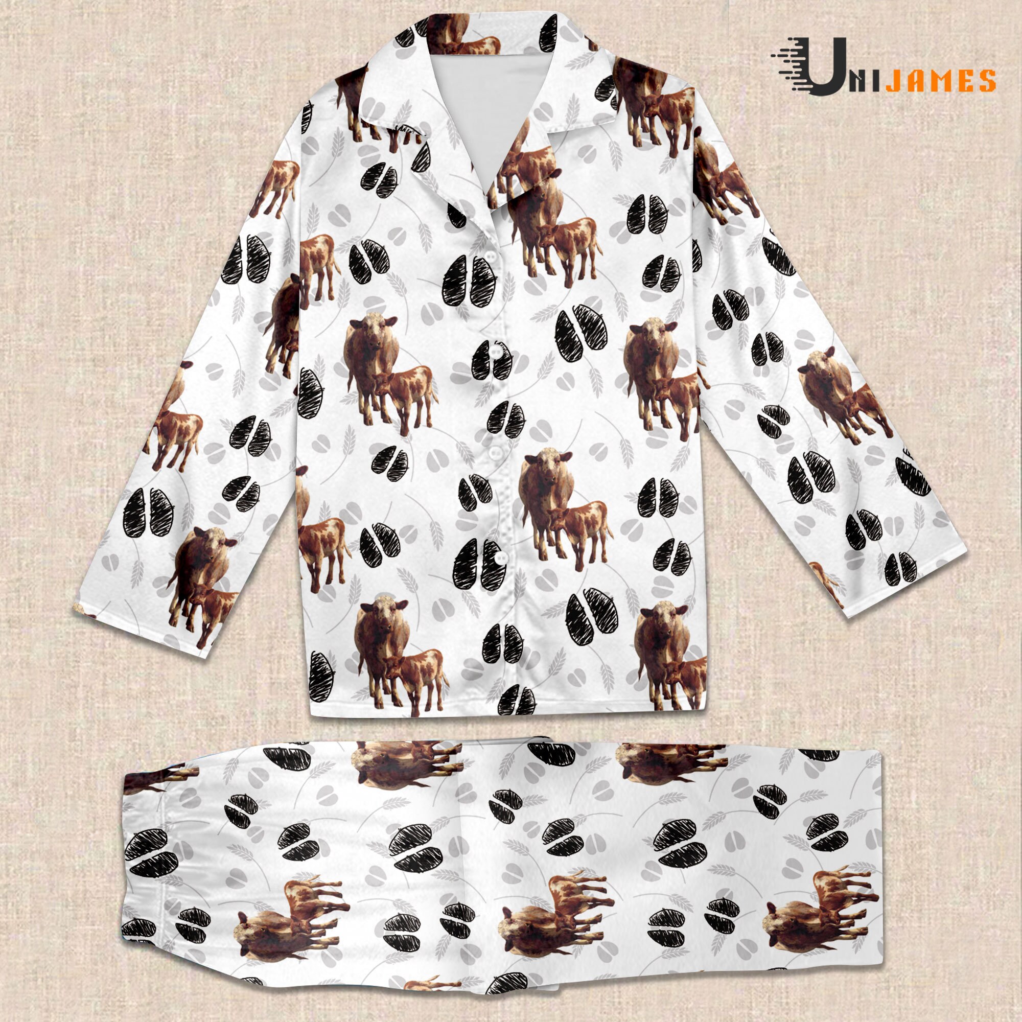 Uni Shorthorn Farming 3D Pajamas - Etsy
