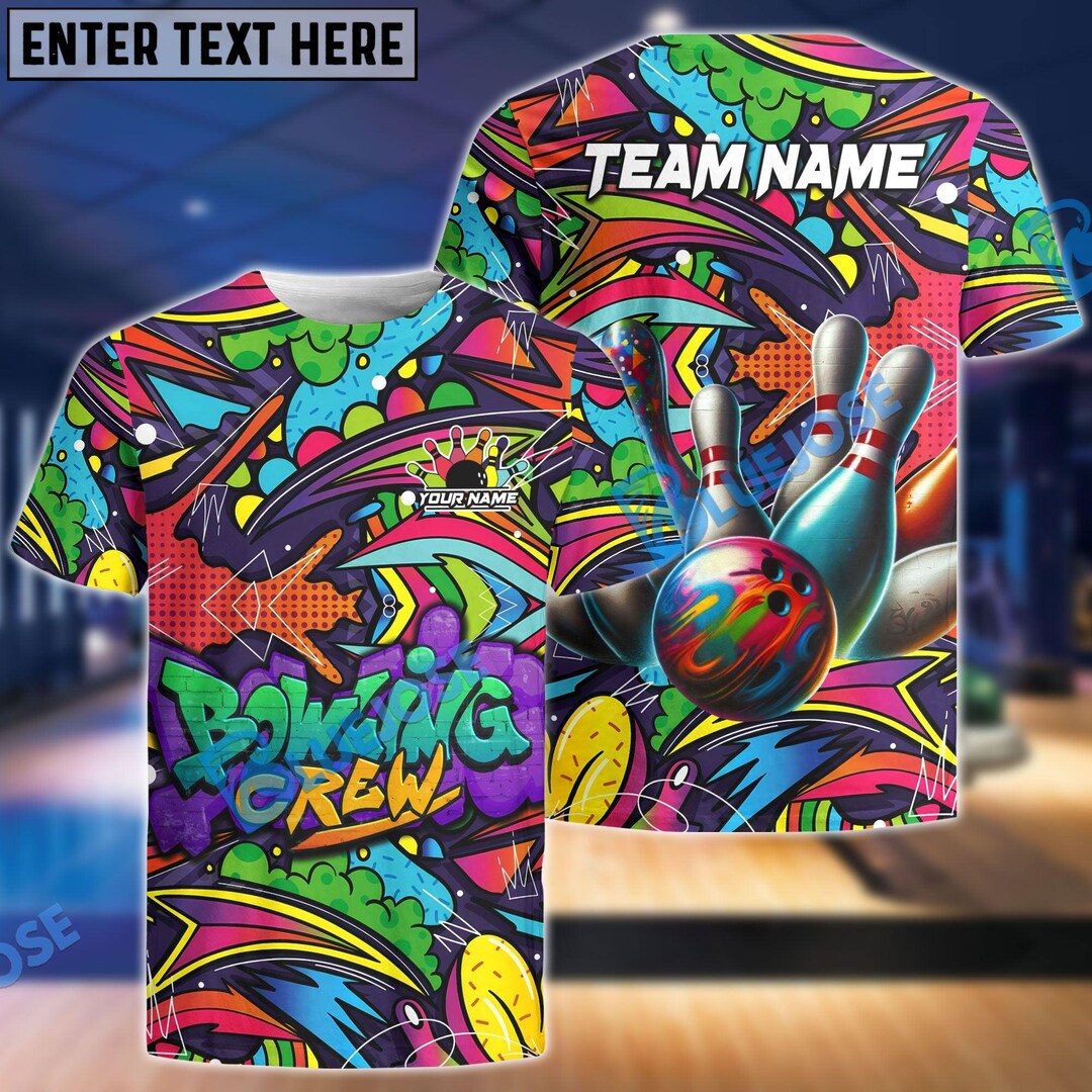Bowling Graffiti Crew Customized Name, Team Name 3D Shirt - Etsy