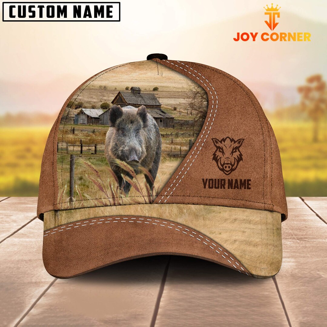 Unijames Hogs Customized Name Brown Cap - Etsy