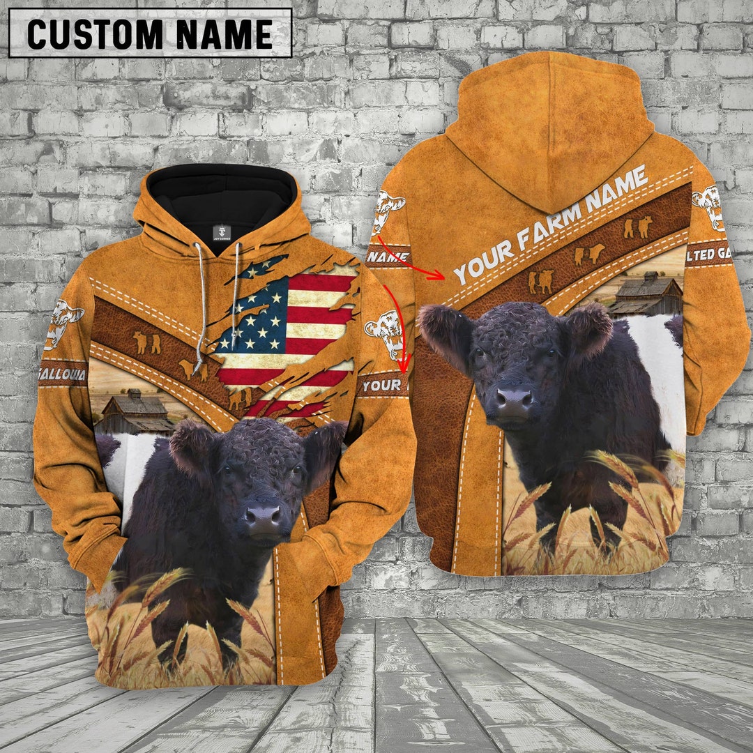 Unijames Personalized Name 3D Belted Galloway Flag Hoodie - Etsy