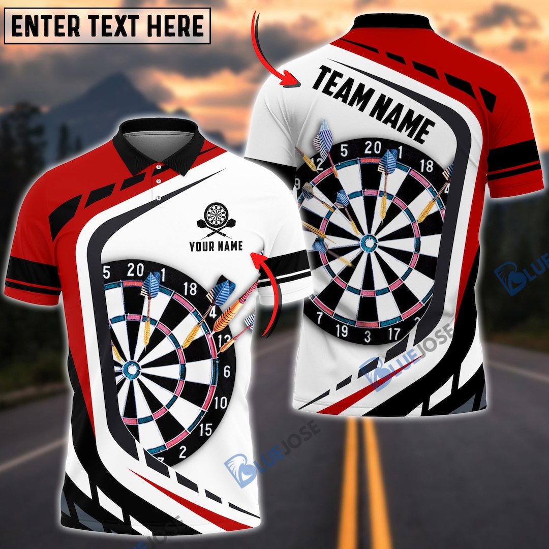 Custom Name, Team Name Dart Board Colorful Red 3D Shirt - Etsy