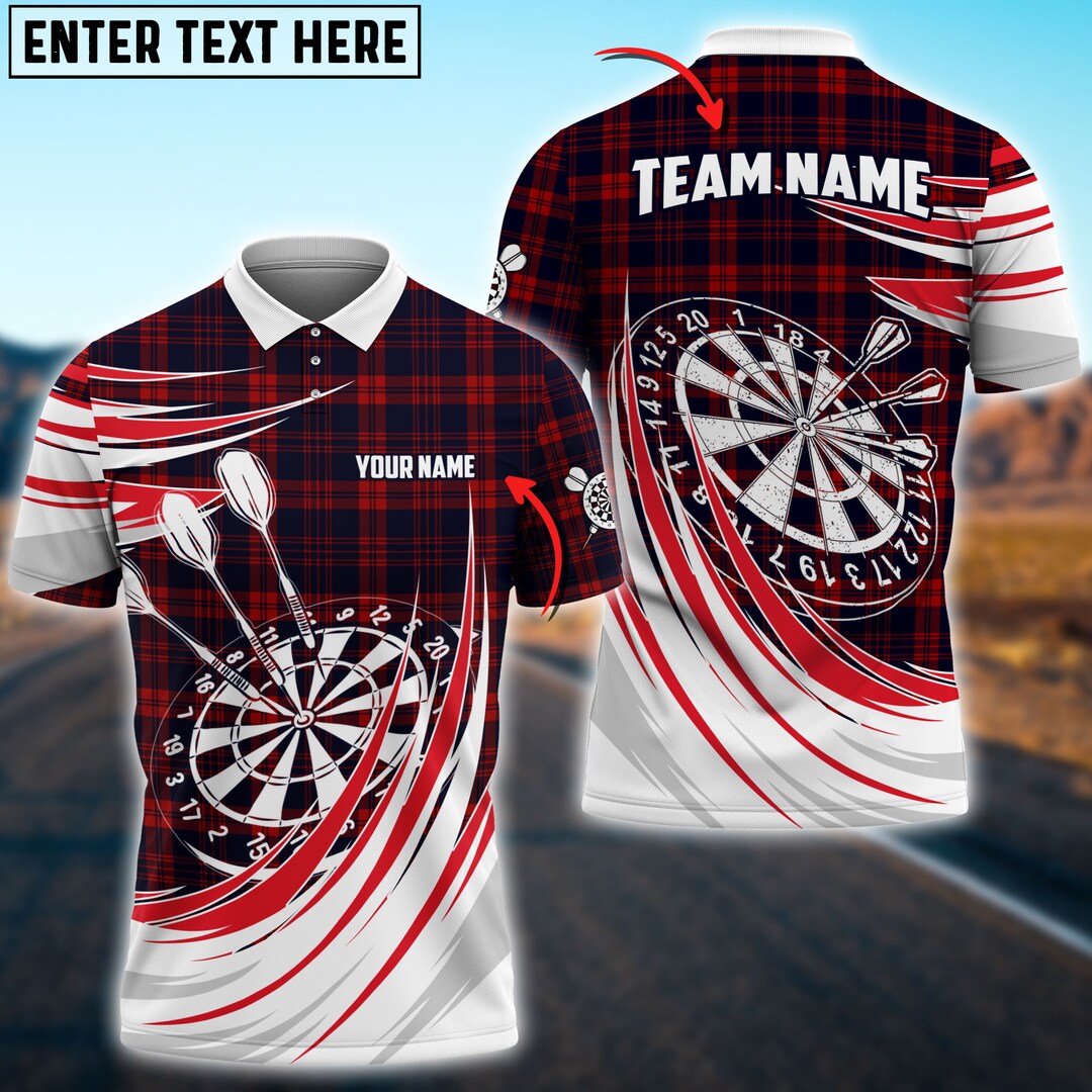 Darts Plaid Color Personalized Name, Team Name 3D Shirt - Etsy