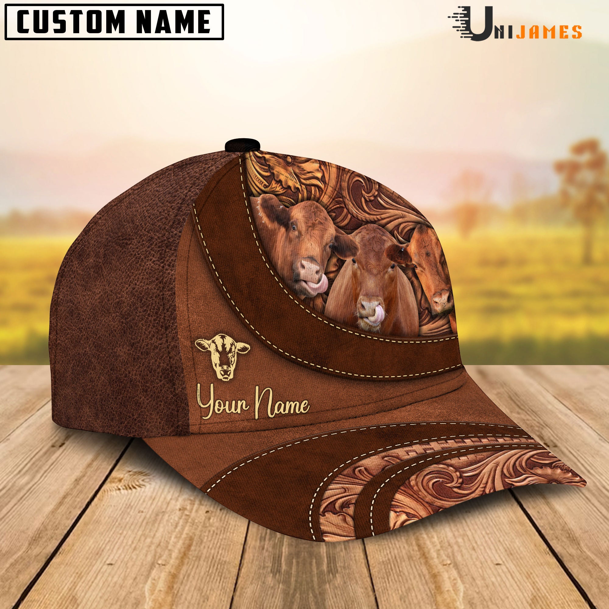 Uni Red Angus Farming Life Customized Name Cap - Etsy