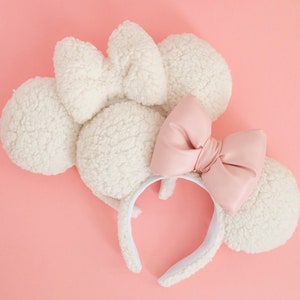 White Sherpa Ears Mickey Ears Minnie Ears Mouse Ears | Etsy