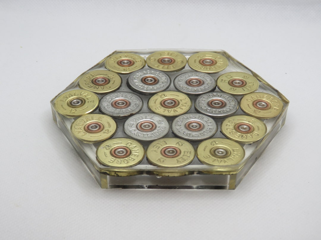 Hexagon shaped cartridge coasters - 11cm- silver/gold, silver or gold ...