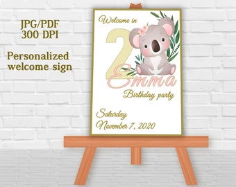 Koala Welcome Sign - Etsy
