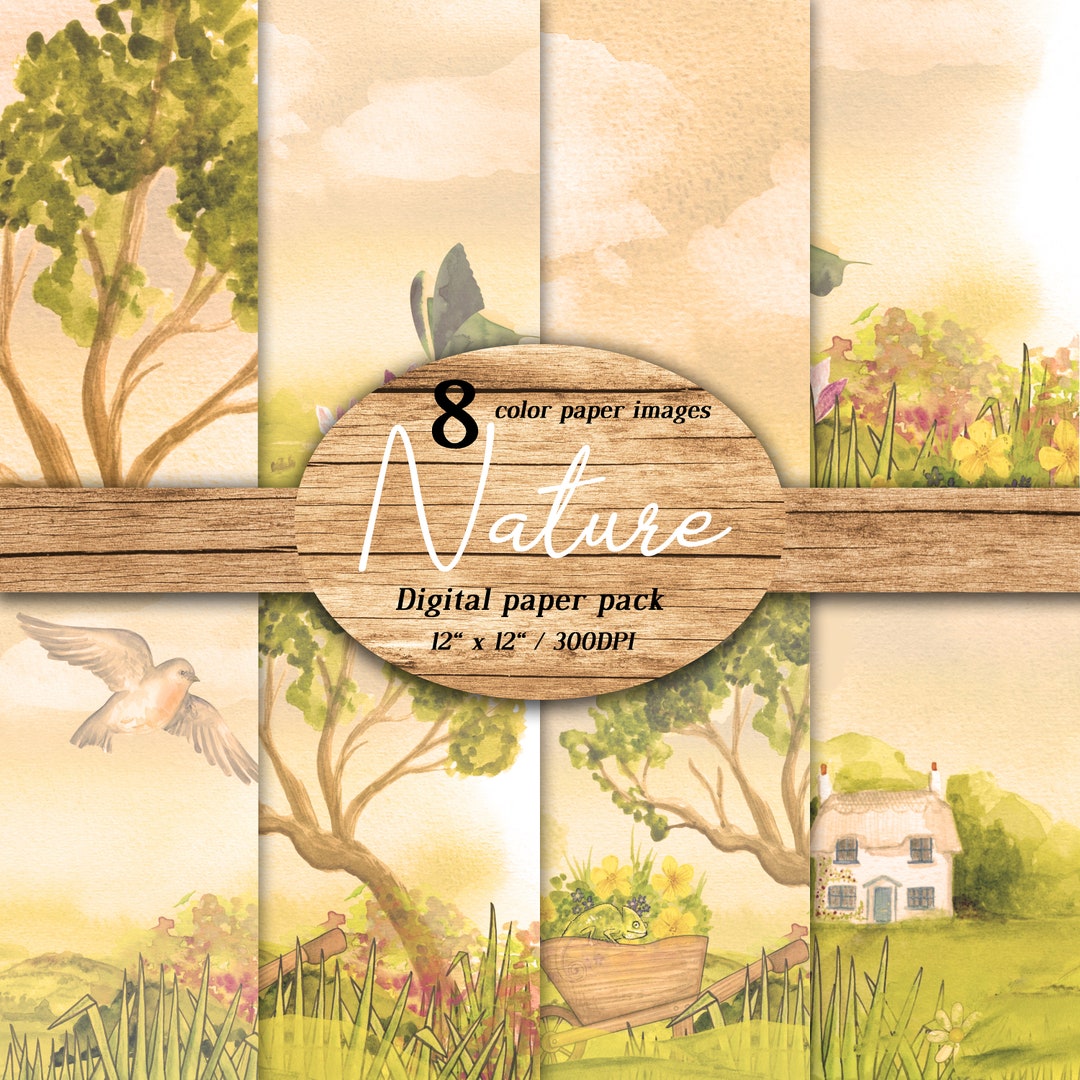 Nature Digital Paper Scrapbook Paper Prairie Digital Paper - Etsy