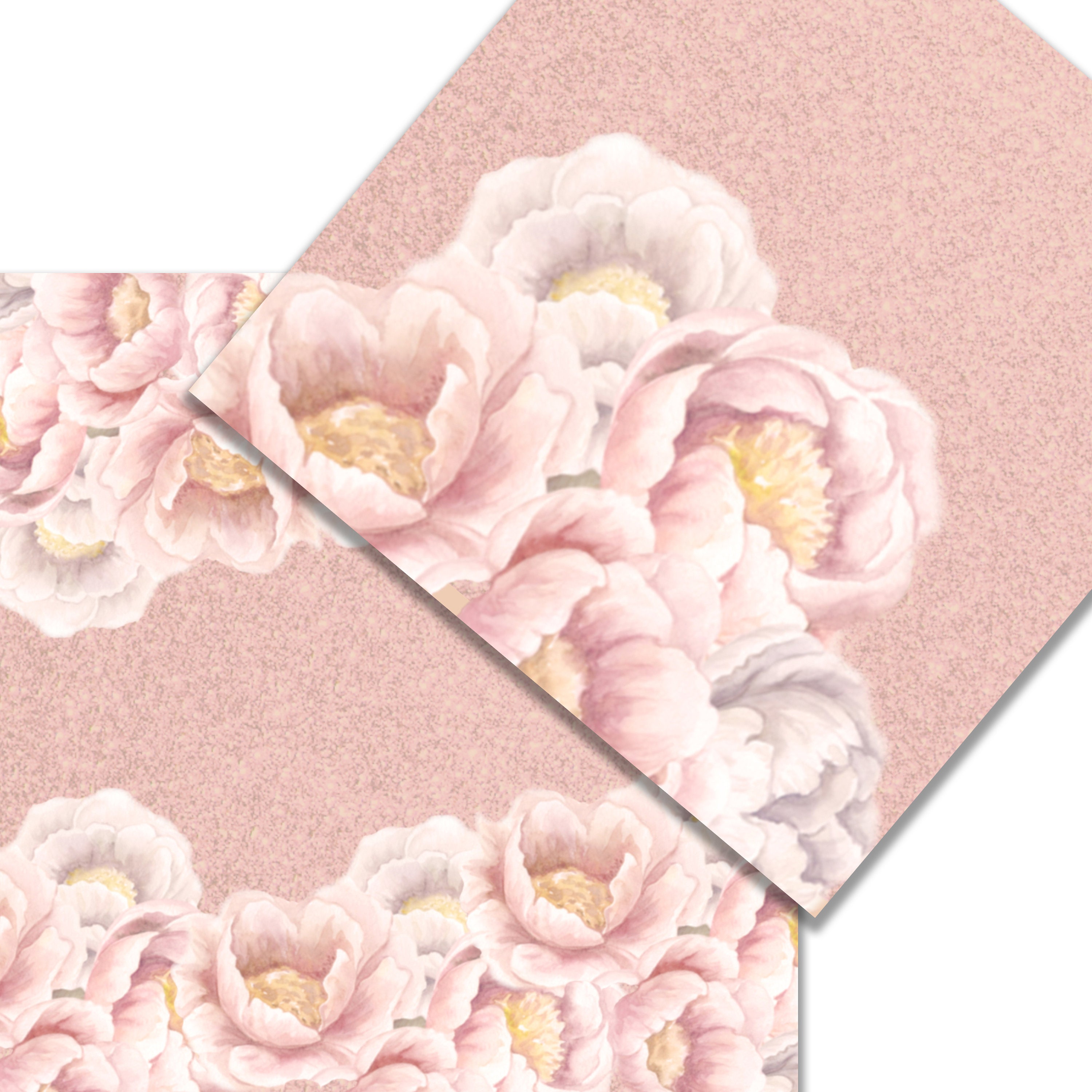 Peach Digital Paper Peonies Paper Flower Spring Digital - Etsy