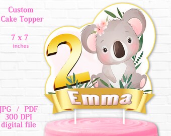 Personalised Acrylic Koala Bear Cake Topper Decoration - Etsy
