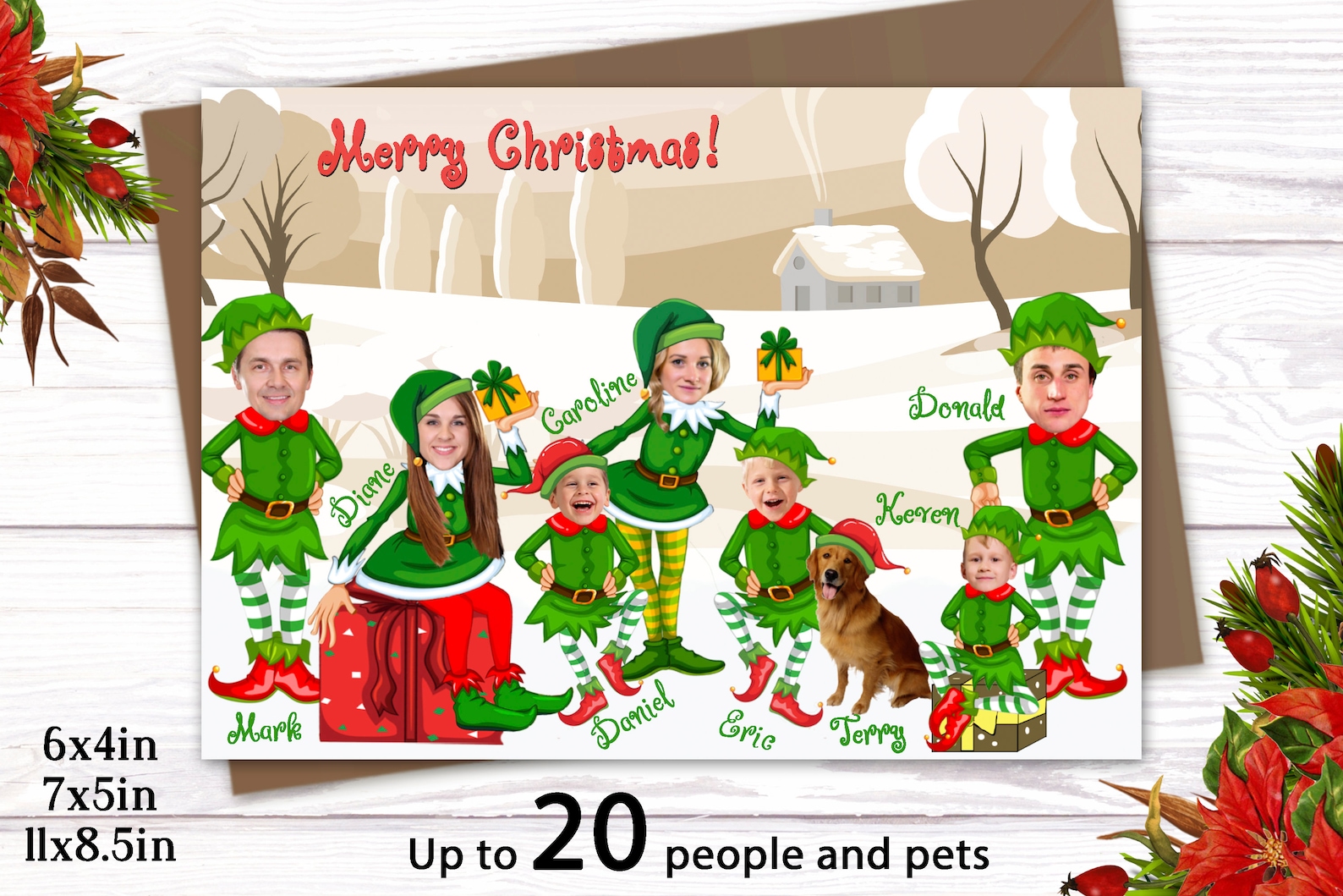 Custom Christmas Card With Photo, Christmas Card Funny Photo, Friends ...