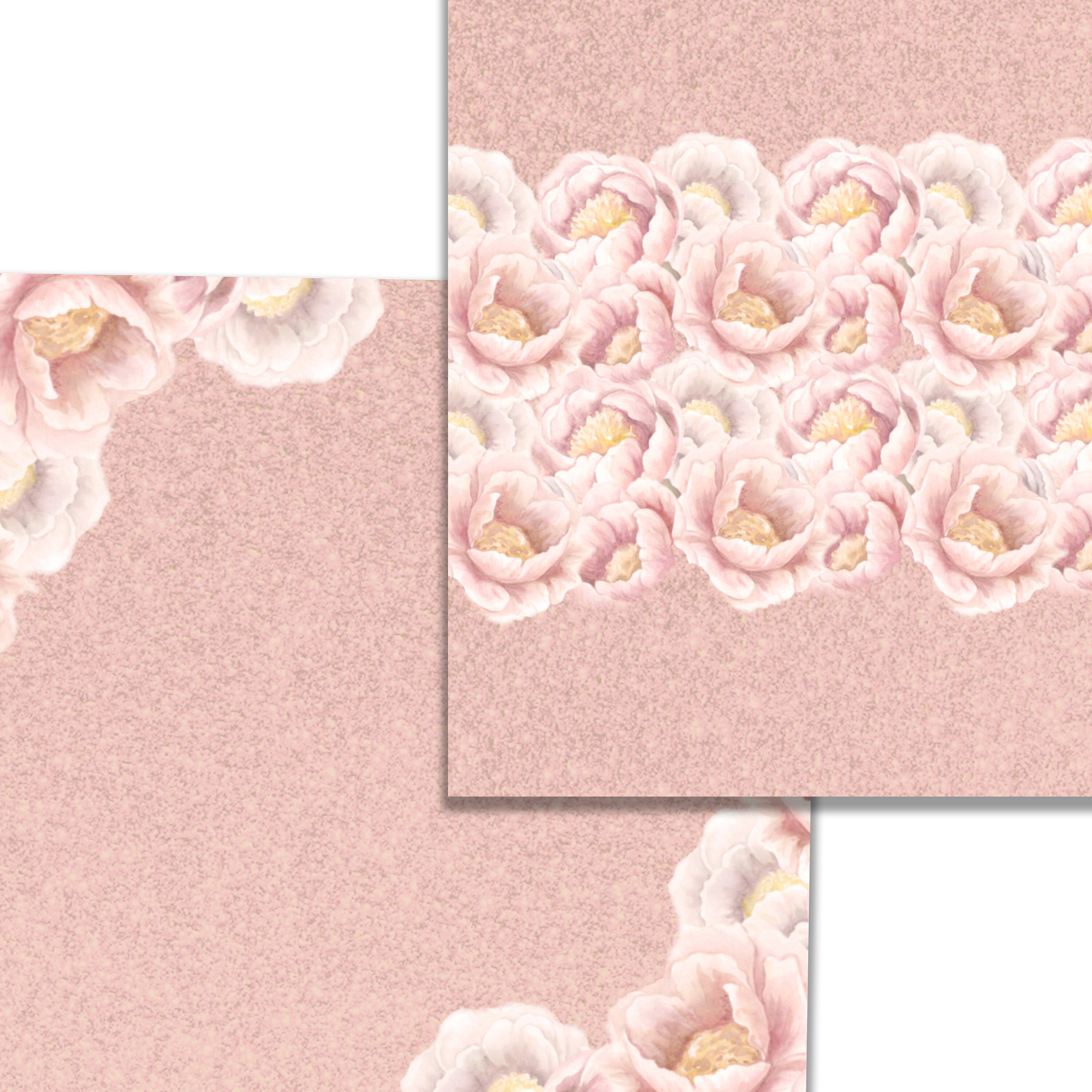 Peach Digital Paper Peonies Paper Flower Spring Digital - Etsy