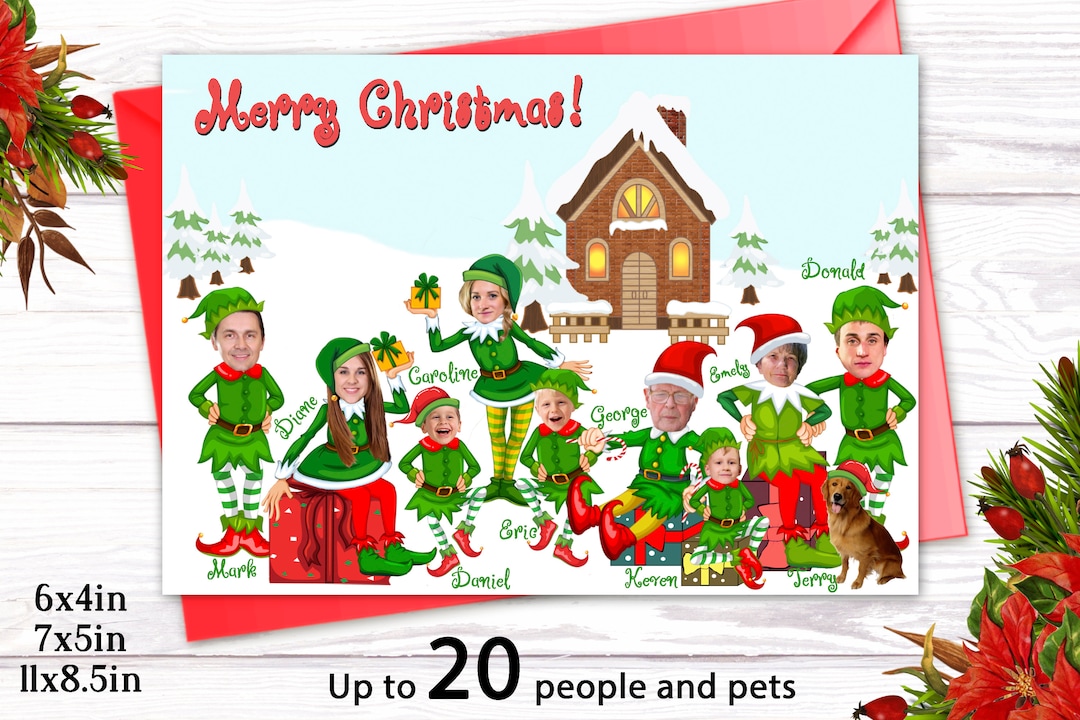 Funny Family Christmas Card, Christmas Card Funny Photo, Friends Photo ...