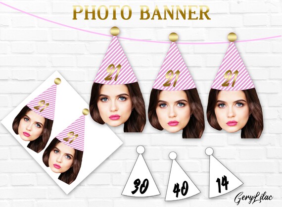 Birthday Face Banner Custom Face Photo Banner Personalized | Etsy