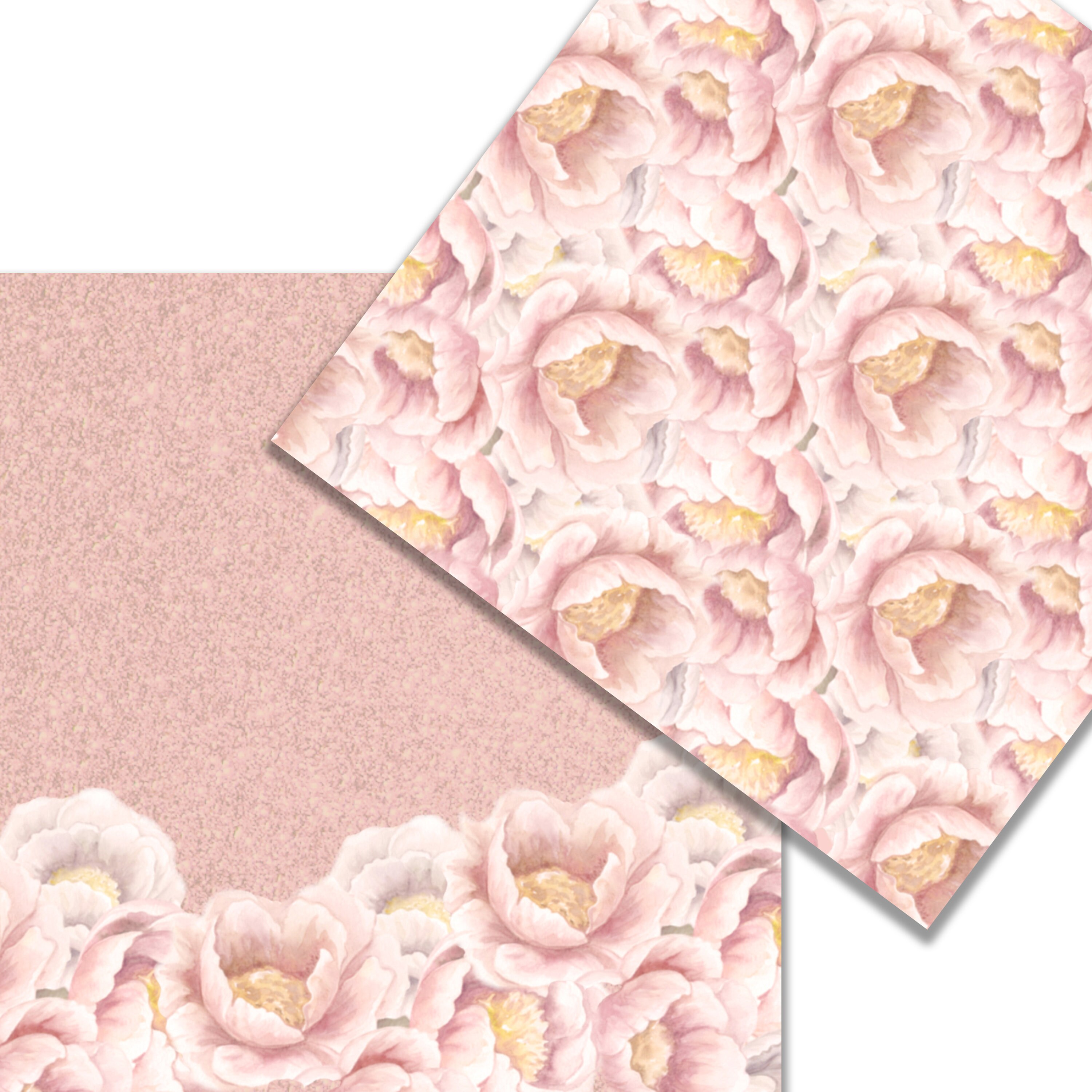 Peach Digital Paper Peonies Paper Flower Spring Digital - Etsy