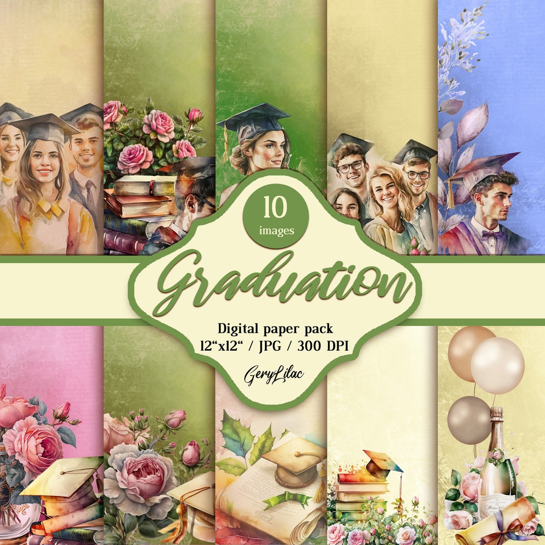 Graduation Digital Paper, Class of 2024 ,10 Papers, 12x12, 00028 DP - Etsy