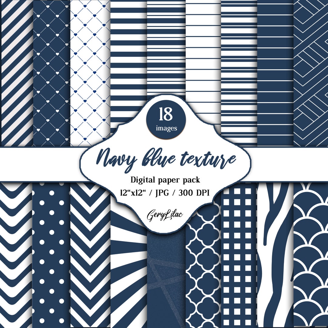 Blue Digital Paper Damask, Navy Blue Digital Paper, Blue Texture, navy ...
