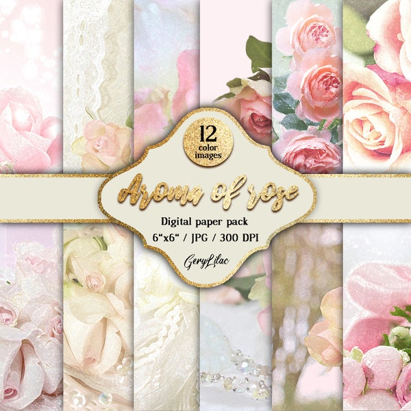 Roses Digital Paper - Etsy