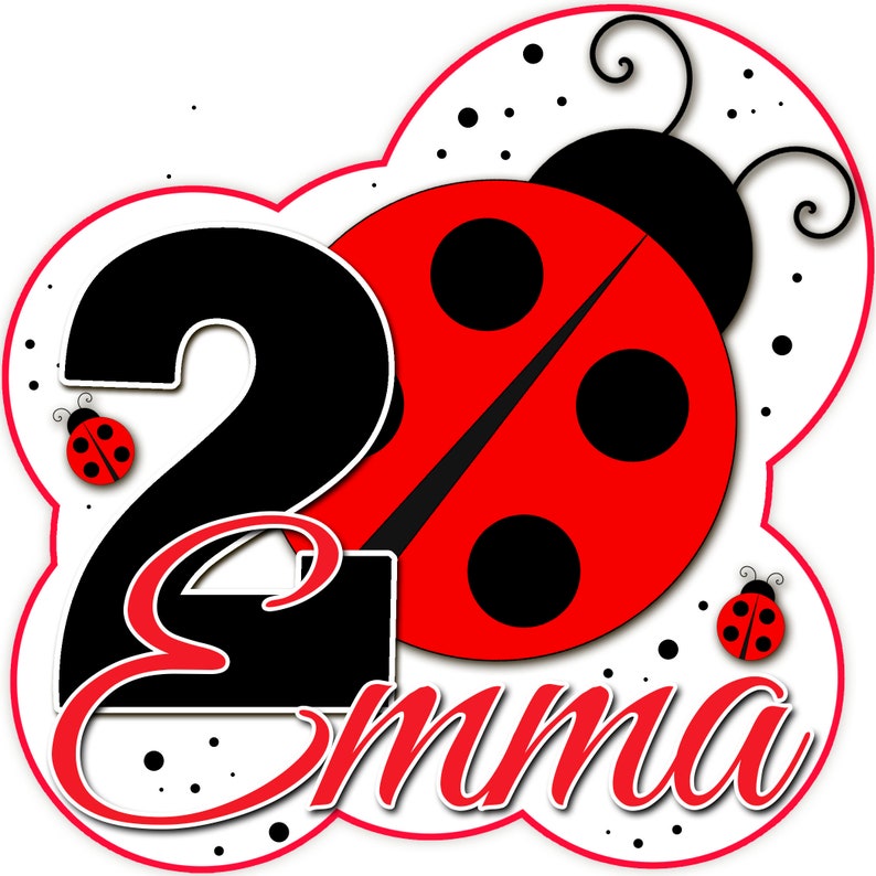 Custom Ladybug Cake Topper Printable Personalized Ladybug - Etsy