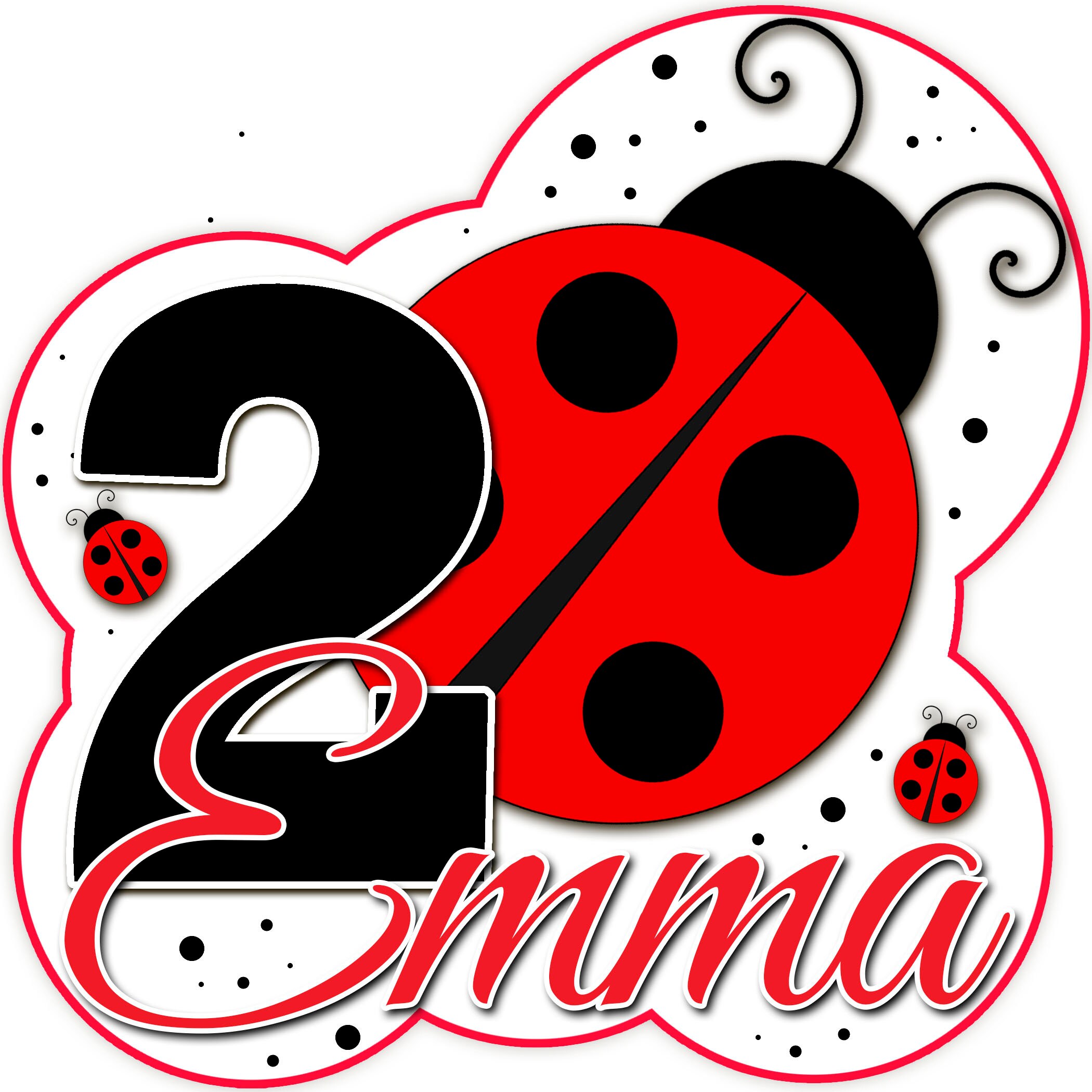 Custom Ladybug Cake Topper Printable Personalized Ladybug - Etsy