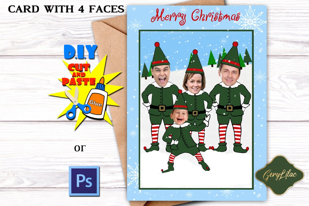 Funny Family Christmas Card, DIY Card, Elf Card Printable, Card ...