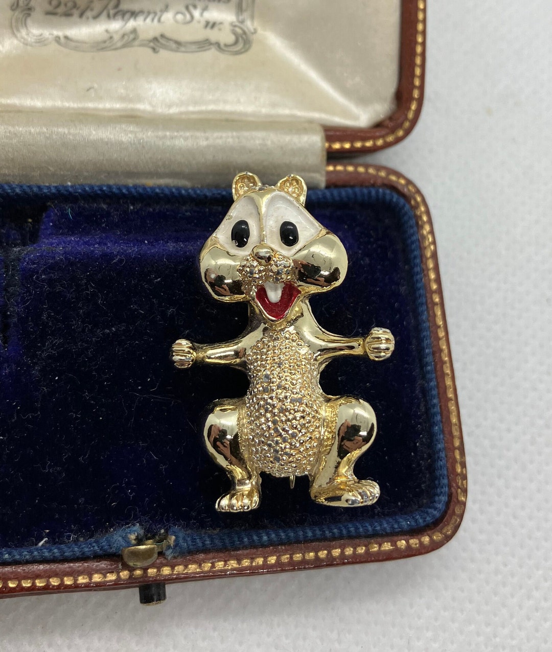 Vintage 1960's Gerry's Creations Gold Plated Chipmunk or Squirrel ...