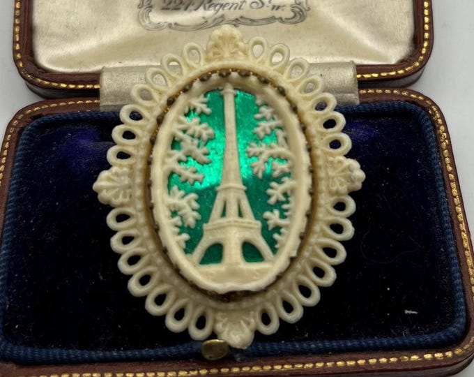 Beautiful 1930s Vintage French Celluloid Brooch - Eiffel Tower, Paris ...