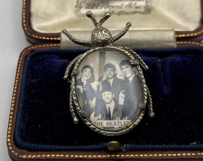 Vintage Original 1964 the Beatles Beetle Brooch With Photo of Band - Etsy