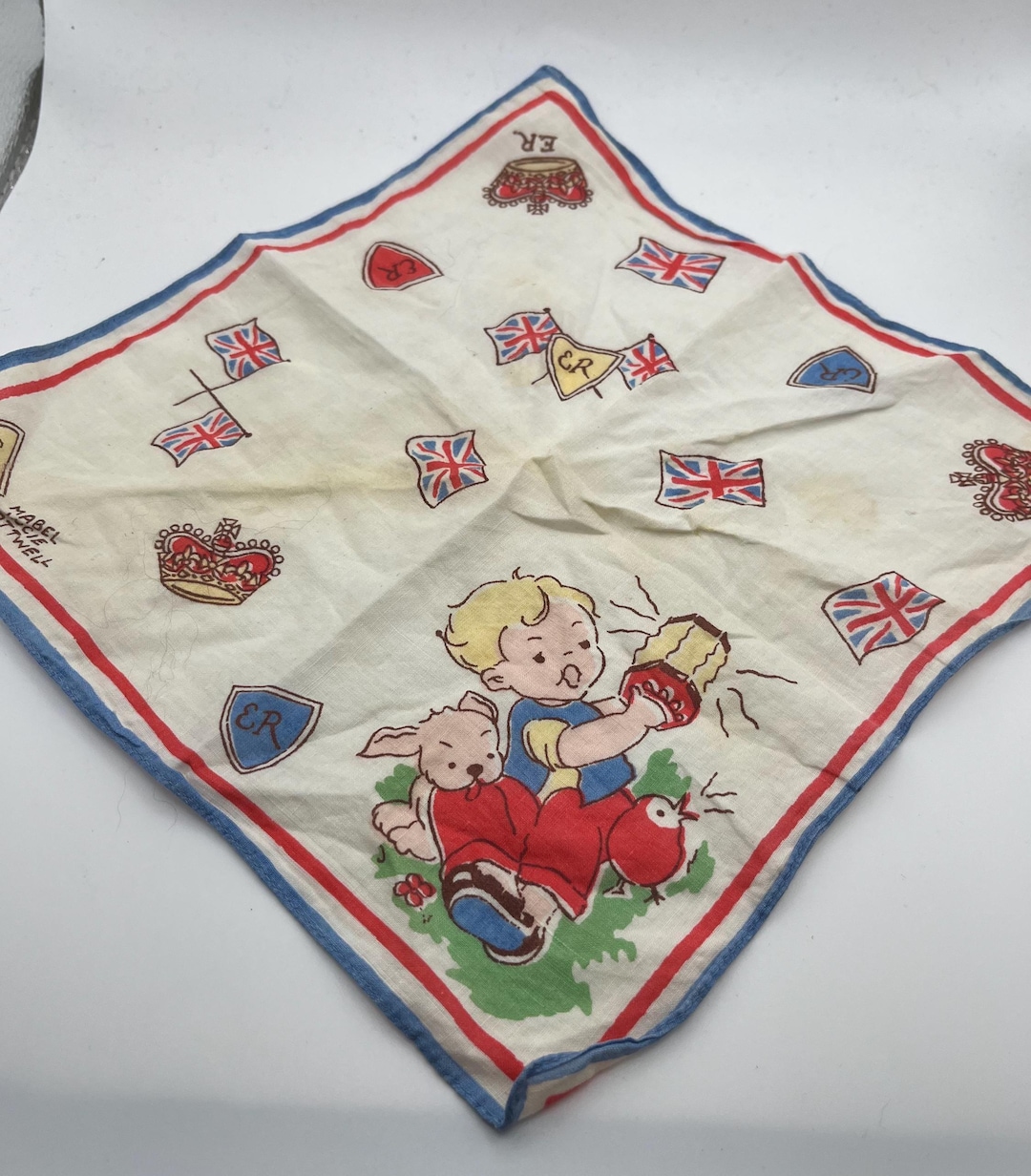 Mabel Lucie Attwell Handkerchief – 1953 Queen Elizabeth II Coronation ...
