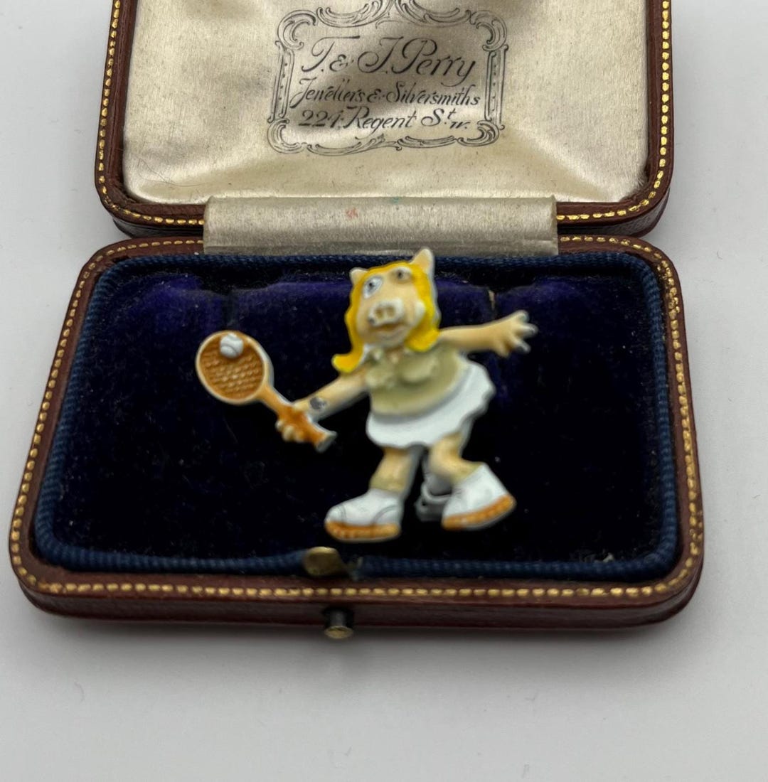 Vintage 1970s Muppet Show Miss Piggy Tennis Brooch - Etsy