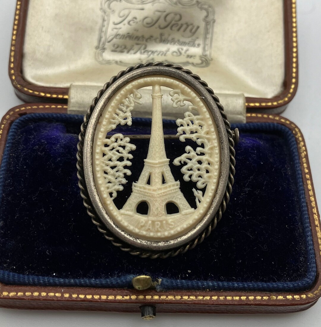 Beautiful 1920s Antique French Celluloid Brooch With Trombone Clasp ...