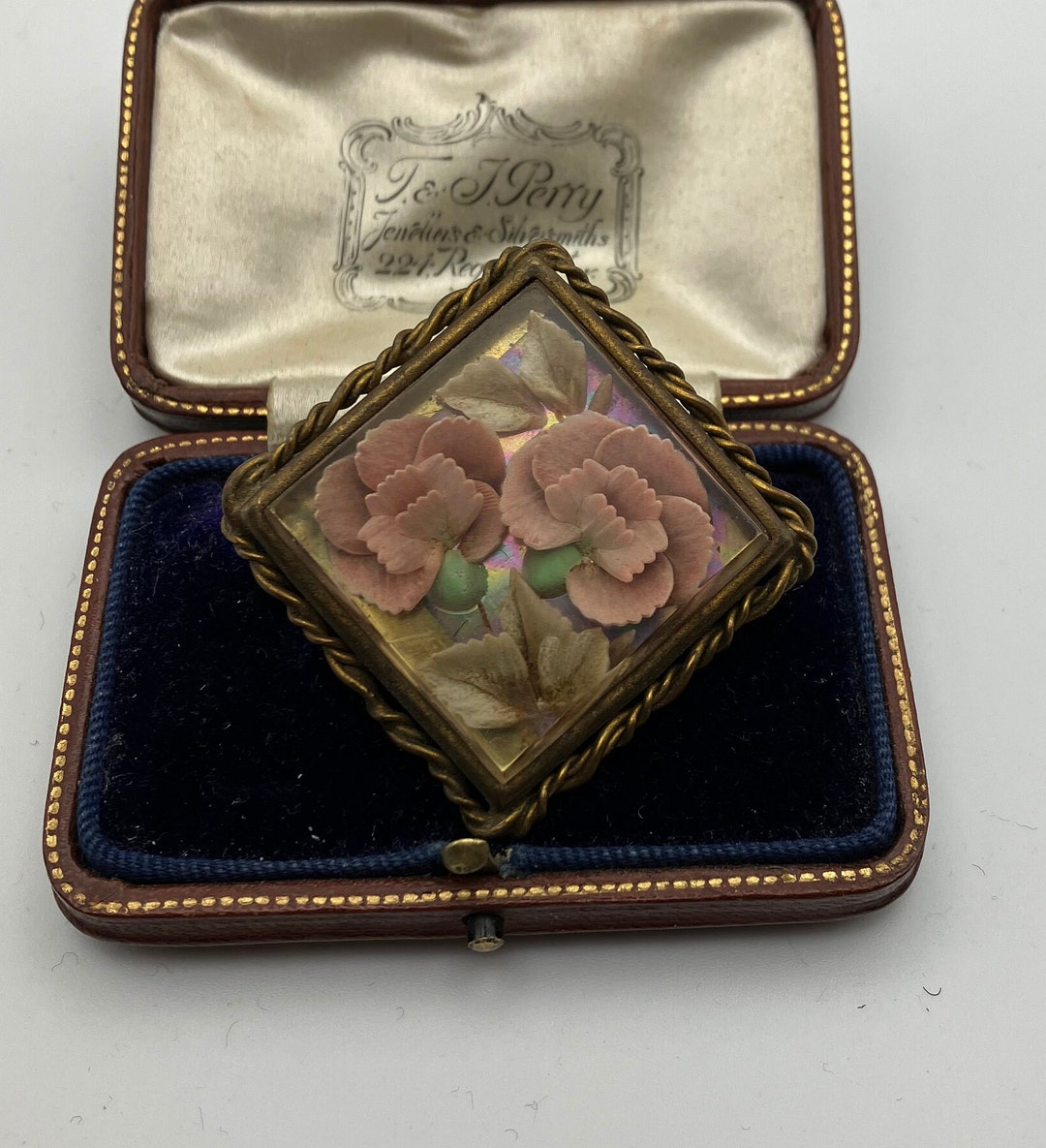 Beautiful 1920s Antique French Depose Reverse Carved Lucite Brooch With ...