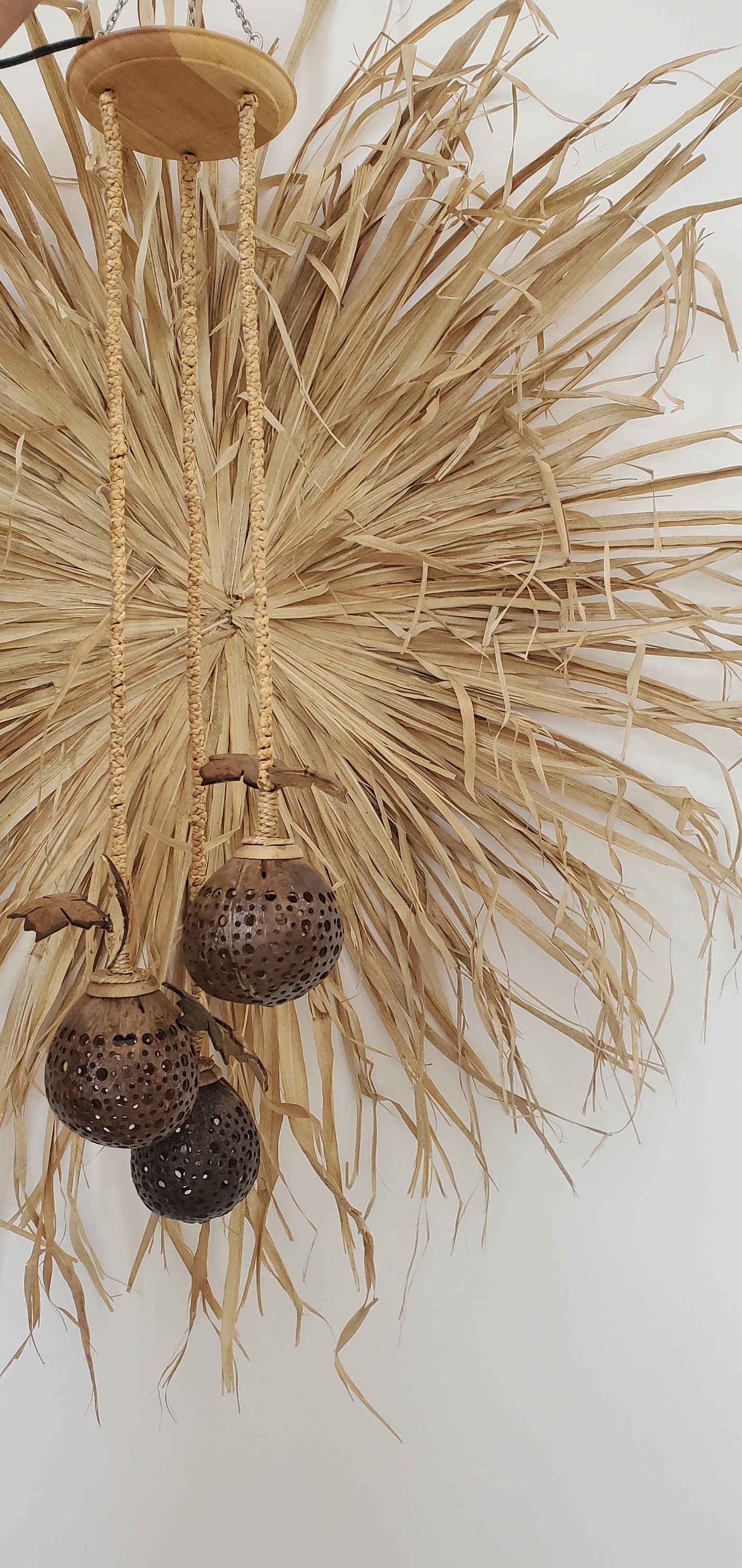 Boho Pendant Light Coconut Shell Chandelier Moroccan Lamp - Etsy