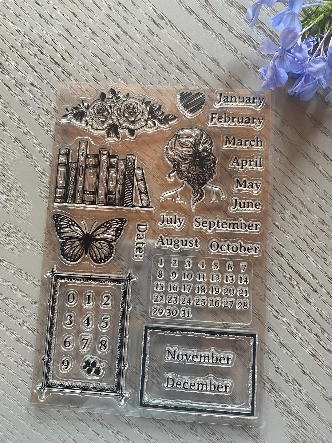 Months of the Year Clear Stamp Set Monthly Calendar Clear Stamp Set for ...