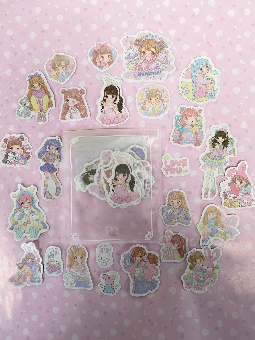 25 Pcs Kawaii Girl Sticker Set Kawaii Journal Stickers Cute Bunny ...