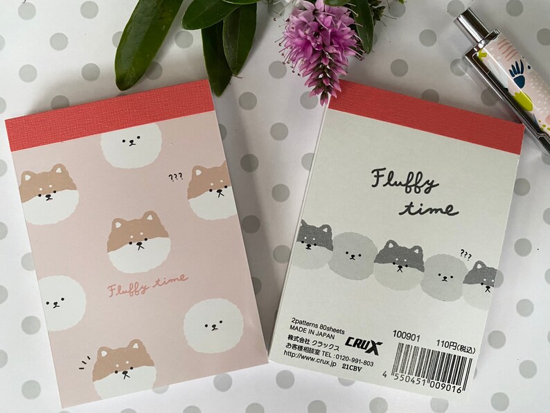 CRUX Japan Fluffy Time Memo Pad Kawaii Dog Mini Note Pad - Etsy