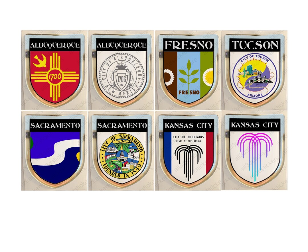 Sticker Albuquerque Fresno Tucson Sacramento Kansas City United States ...
