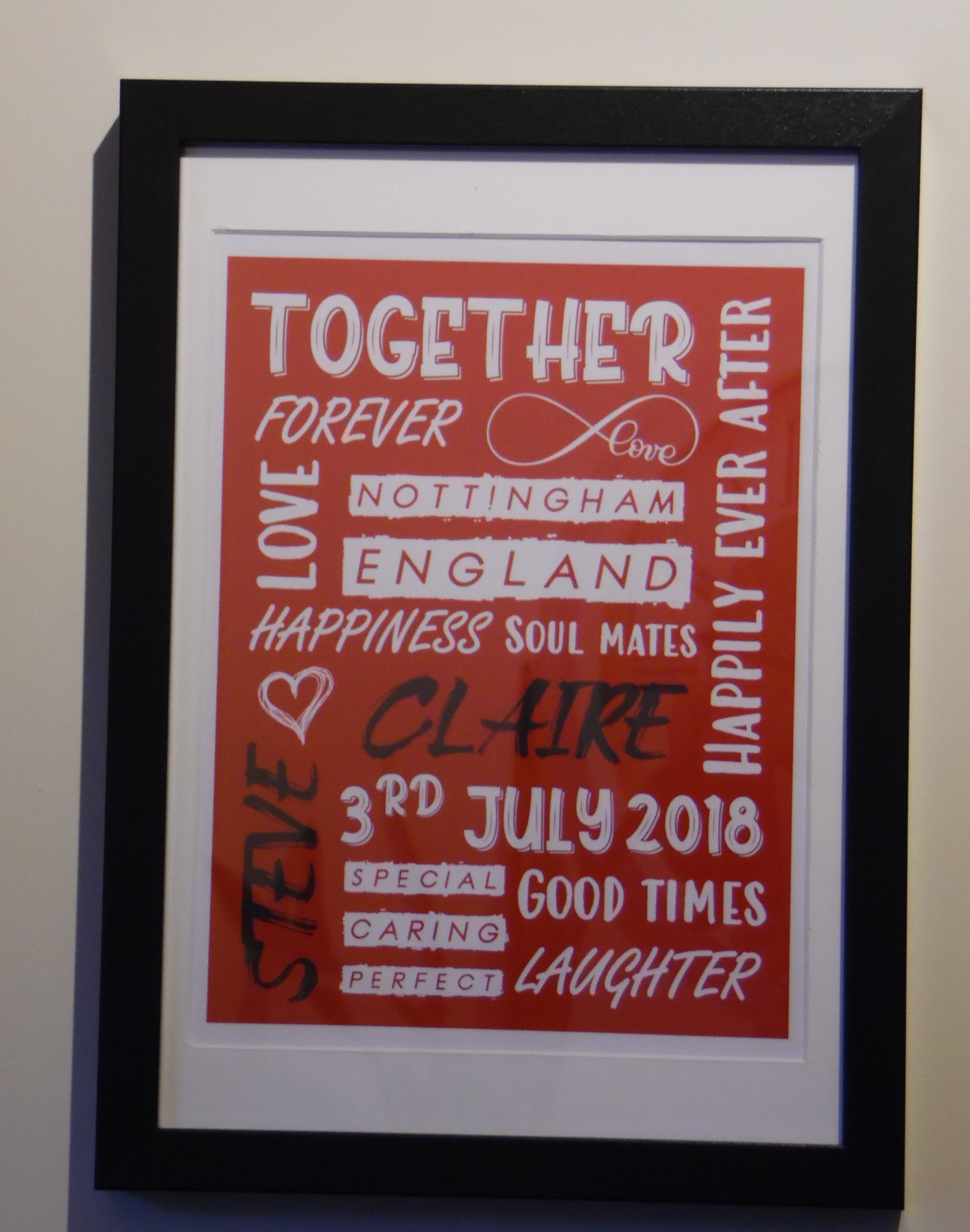 Personalised Couples Word Art Prints Custom Handmade Word - Etsy