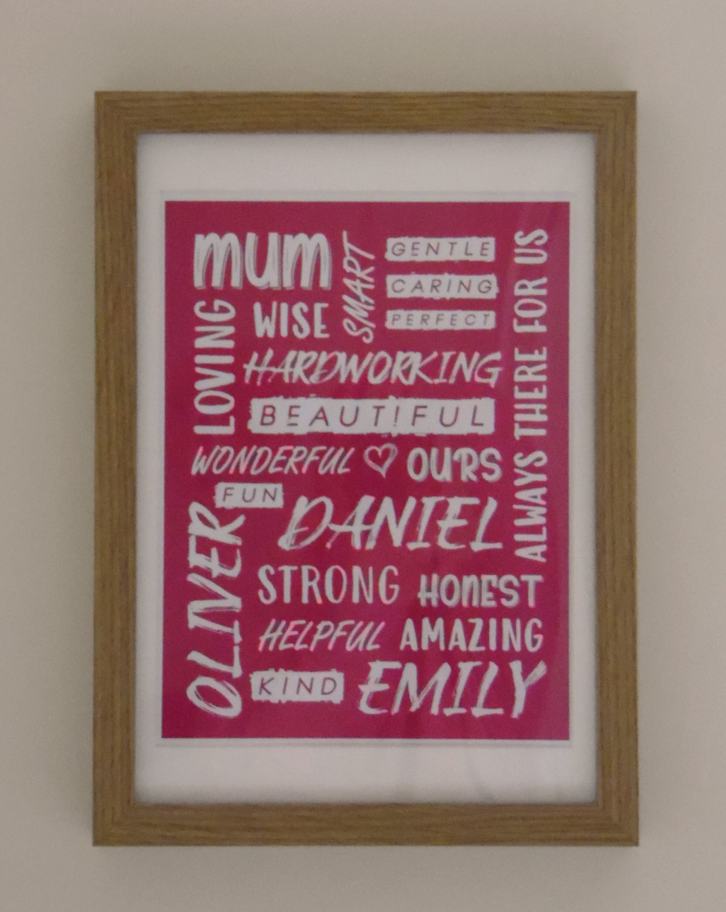 Personalised Mum/Mummy Word Art Prints Custom Handmade Word Prints ...