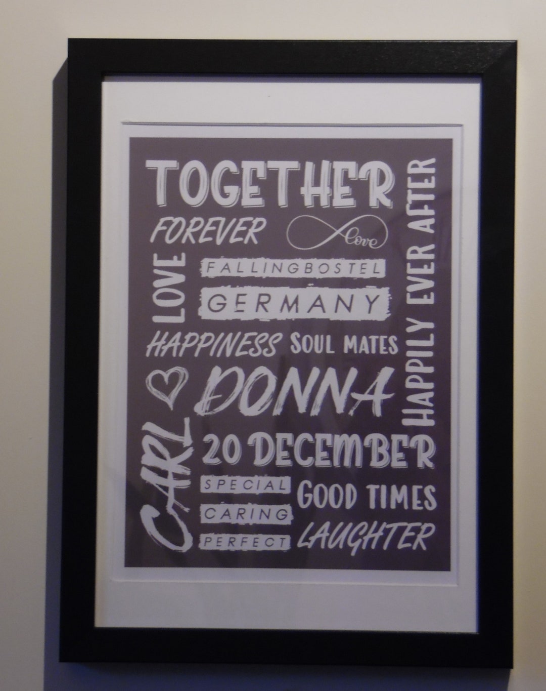 Personalised Couples Word Art Prints Custom Handmade Word - Etsy